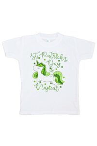 7 ate 9 apparel girl's st patrick's day unicorn t-shirt 5t white