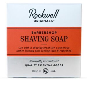 rockwell babershop shaving soap | formulated with shea butter, coconut oil & wheat protein for smooth & soothing wet shave | ideal for sensitive skin & thick beards