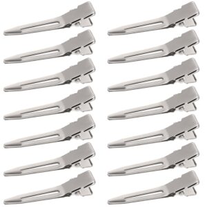 hicarer 1.75 inches single prong hair clips, 50 pack - durable metal alligator clips for dreads lock clips, hair extensions, pin curls, hair pins