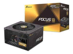 seasonic focus 650 gold ssr-650fm 650w 80+ gold atx12v & eps12v semi-modular 7 year warranty compact 140 mm size power supply