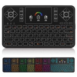 mini wireless keyboard,q9 mini keyboard with touchpad,colorful backlit small wireless keyboard,mini rechargeable handheld remote keyboard for pc,raspberry pi 4, android tv box,kodi,windows 7 8 10