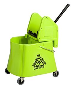 m2 professional 40 qt / 30 l elephant foot mop bucket with down press wringer with wheels - green