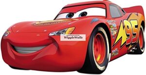 11 inch lightning mcqueen wall decal sticker 95 disney pixar cars 3 movie removable peel self stick adhesive vinyl decorative art room home decor kids room nursery racing decor 11 1/2 by 6 inches