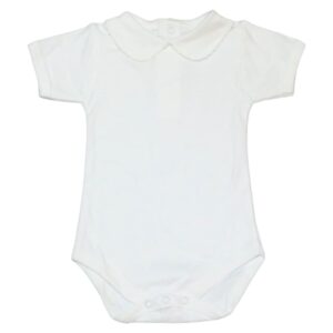 carlino baby peter pan collared bodysuit - short sleeve, extra soft, 6 colors available … white