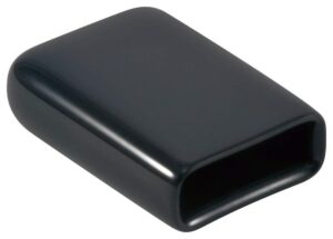 caplugs 99190516 plastic rectangular finishing cap with flat end grip. vrf-125x500-16, vinyl, length 1.000" id 0.500", black (pack of 800)