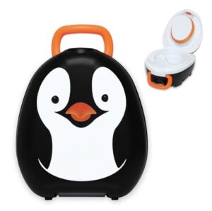 my carry potty - penguin travel potty, award-winning portable toddler toilet seat for kids to take everywhere