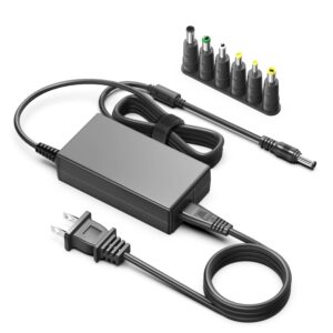 [ul listed] hky 24v 65w universal power adapter with 6 extra tips,ac to dc,2.1mmx5.5mm barrel plug,24v 2.73a (24v 2.7a,24v 2.5a,24v 2a,24v 1.5a,24v 1a compatible) power supply cord cable charger plug