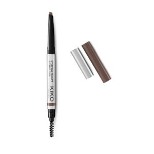 kiko milano - eyebrow sculpt automatic brown eyebrow pencil for sculpted eyebrows | 05 deep brunettes | hypoallergenic brow liner | cruelty free makeup | made in italy