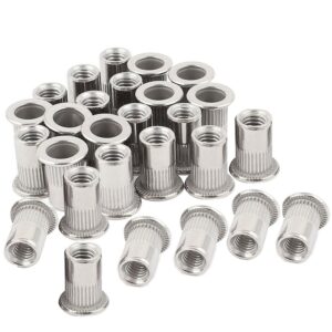 30pcs 1/4"-20 stainless steel rivet nuts nutsert threaded rivet insert rivnuts 1/4-20unc