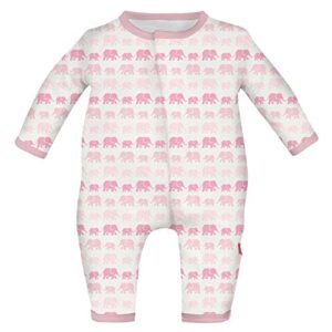 magnetic me easy-close modal coverall jumpsuit dancing elephants newborn