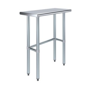 14 in. x 30 in. open base stainless steel work table | residential & commercial | food prep | heavy duty utility work station | nsf