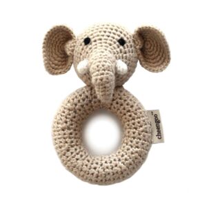 cheengoo hand crocheted ring rattle - elephant