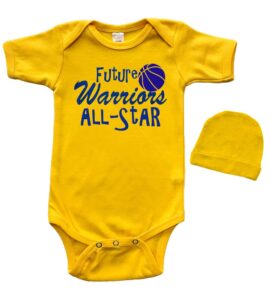 fun basket ball baby gift set - future warriors all-star (3-6m, yellow)