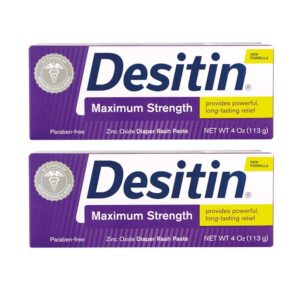 desitin maximum strength diaper rash paste, 2 pack (4 ounce)