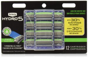 schick hydro 5 mens sensitive razor blade refills 12 count - unboxed