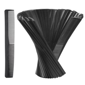 hestya 36 pack hair comb bulk 7 inch carbon fiber cutting comb all purpose for men women plastic hairdressing styling for salon or hotel hair care, black