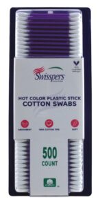 swisspers cotton swabs 500 count (hot color) (6 pack)