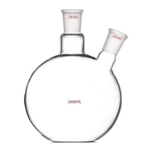 deschem 2000ml,24/40,2-neck,flat bottom glass flask,2l,two necks,laboratory vessel