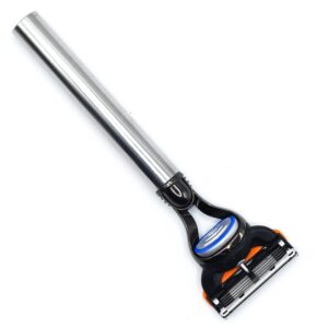 parker 100% stainless steel handle gillette fusion compatible razor - 1 gillette fusion blade included