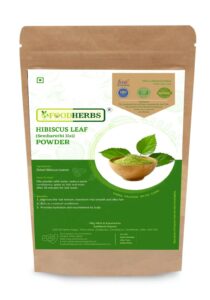 foodherbs hibiscus leaf powder | 200 gms/0.44 lbs | natural hair conditioner and growth promoter | prevents premature graying and hair fall | ideal for homemade shampoo