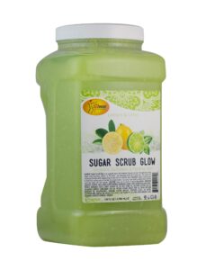 spa redi - sugar body scrub, lemon and lime, 128 oz, exfoliating, moisturizing, hydrating and nourishing, glow, polish, smooth and fresh skin - body exfoliator