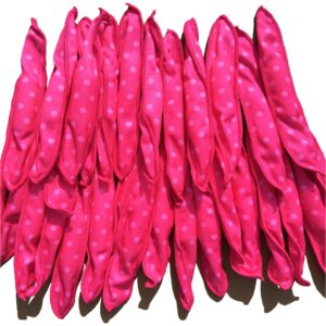 aimin soft curlers for overnight heatless curls, no heat foam rollers for long hair, satin sponge curlers (30 pcs, pink)