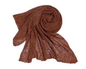 matissa newborn baby photography prop swaddle cheesecloth knit crochet wrap 16 colors available (brown)