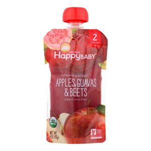 happy baby apple, guava and beet baby food, 4 oz