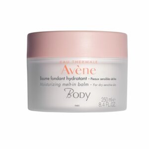 avene moisturizing melt-in balm, shea oil body butter, non-greasy, non-sticky, quick absorbing, 8.4 oz