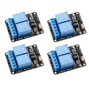 qunqi 5v 2 channel 5v relay module with optocoupler low level trigger expansion board compatible with r3 mega 2560 1280 dsp arm pic avr stm32 raspberry pi (2channel-4pc)