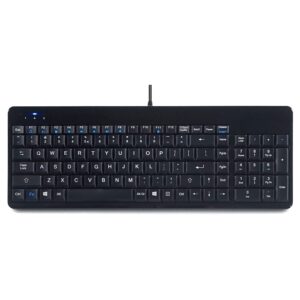 perixx periboard-220h us, wired compact usb keyboard with 2 hubs - build-in numeric keypad - black - us english layout, (11506)