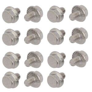 uxcell m6x8mm thread 304 stainless steel hex head serrated flange screw bolt 15pcs