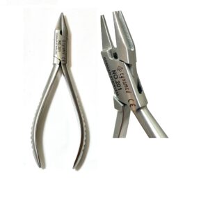 premium german stainless orthodontic aderer plier 3 prong dental wire bending plier priple beak lab