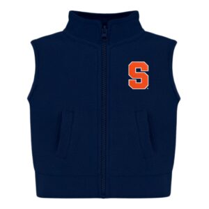 creative knitwear college baby ncaa officially licensed polar fleece vest - syracuse orange logo - navy - 12 months