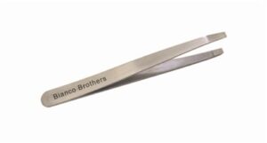 bianco brothers professional grade stainless steel tweezers | strong and rust resistant tweezers with straight tip design for precision and comfort | perfect for facial hair removal for women & men.