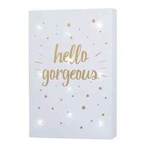 little love by nojo celestial lighted wall decor, hello gorgeous, gold/white