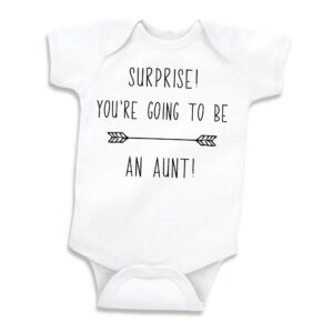 bump and beyond designs baby-girls suprise pregnancy announcement to aunt newborn leotard white, 0-3 months