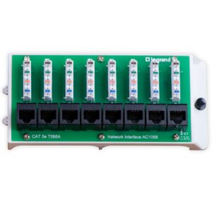 legrand - onq cat5e network interface module, wifi module with 8 ports, network box provides connectivity to ethernet connected devices, black, ac1058