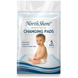 northshore premium quilted baby changing pads, 5 ct, case/30 (6/5s)