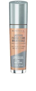 rimmel lasting finish breathable foundation, soft beige, 1 fluid ounce