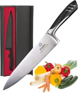 chef knife 8 inch - kitchen knife european steel - best chef knife for high carbon stainless steel - chopping knives for budding kitchen, cooking knives,