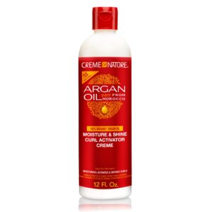 creme of nature, argan oil moisture & shine curl activator crème, argan oil of morocco, 12 fl oz