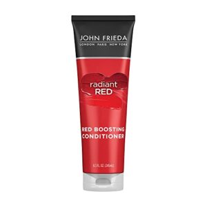 john frieda radiant red, red boosting conditioner, hydrates and enhances red tones with pomegranate extract and vitamin e for natural or color-treated red hair, 8.3 oz