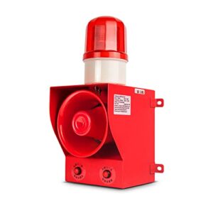 yasong sla-05b model industrial alarm siren, 0-130db 12 horn tones switchable, ac110v-120v 45w high power for noisy environment emergency alarm range of 100-150 meters - fire tornado alarm