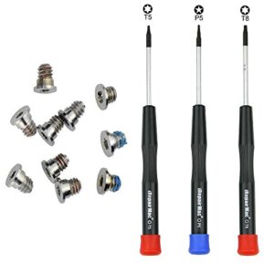 pentalobe bottom screws and screwdriver set compatible with macbook pro retina 13" (a1425, a1502) and 15" (a1398)