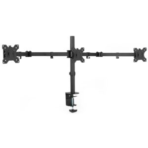 vivo triple monitor adjustable desk mount, articulating tri stand, holds 3 screens up to 24 inches, black, stand-v003y