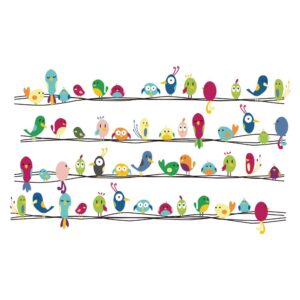 decalmile colourful cute birds wall sticker removable vinyl wall sticker wall pictures for bedroom living room office