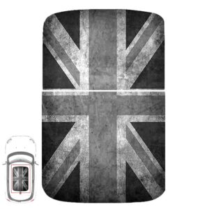 paileco automotive sunroof vinyl sticker for r50 r53 (1set 2pcs, grey grunge union jack flag, vinyl)