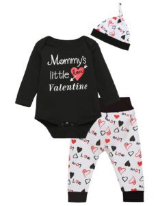 baby boys' mommy's little valentine outfit clothes cute romper (6-12 months)