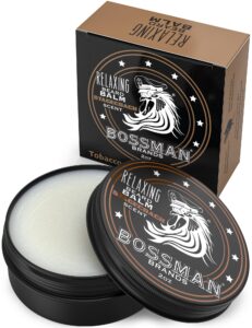 bossman relaxing beard balm - beard tamer, relaxer, thickener and softener cream - beard care product - made in usa (stagecoach scent)